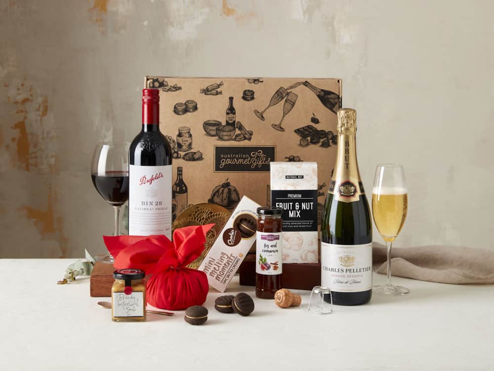 Penfolds 28 & French Sparkling Christmas Hamper by Australian Gourmet Gifts Penfolds 28 & French Sparkling Christmas Hamper by Australian Gourmet Gifts
